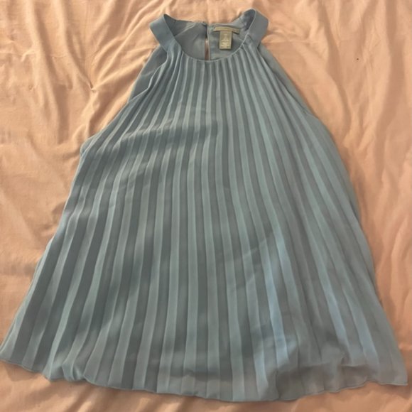 H&M | Tops | Hm Flowy Blue High Neck Tank | Poshmark